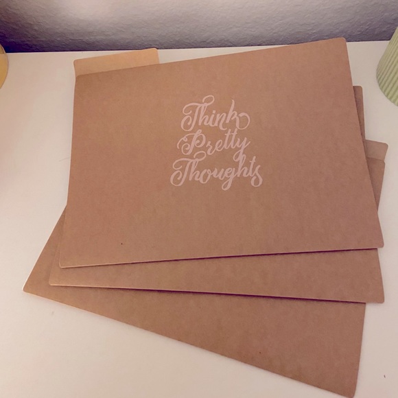 Office | Think Pretty Thoughts Motivational Organization Set Of 3 File ...